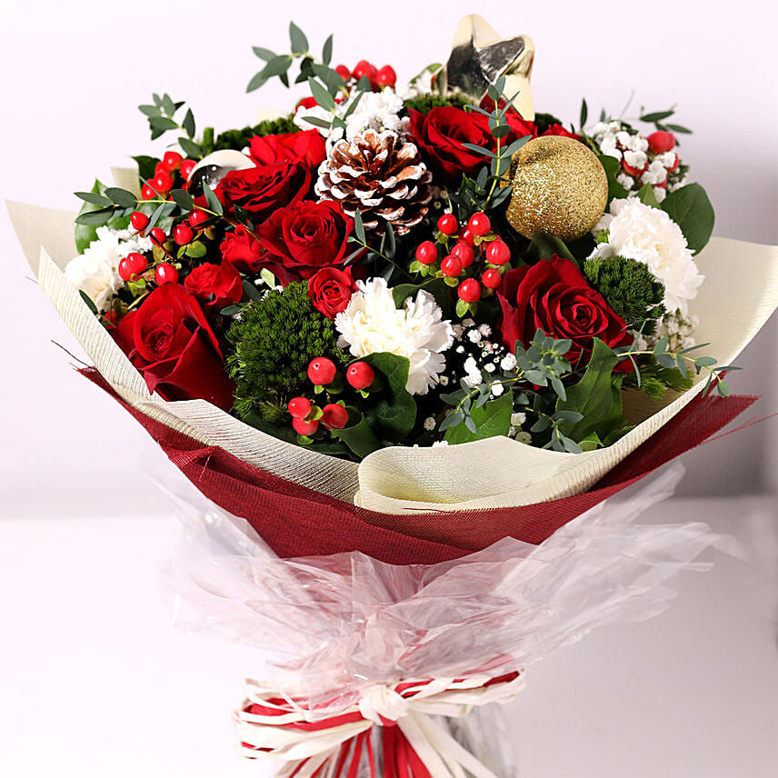 Christmas Flowers, Christmas Flowers Arrangement, Xmas flowers - Ferns ...