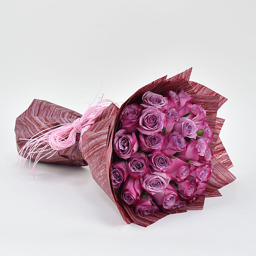 Online 35 Purple Roses Designer Bouquet Gift Delivery in UAE - FNP