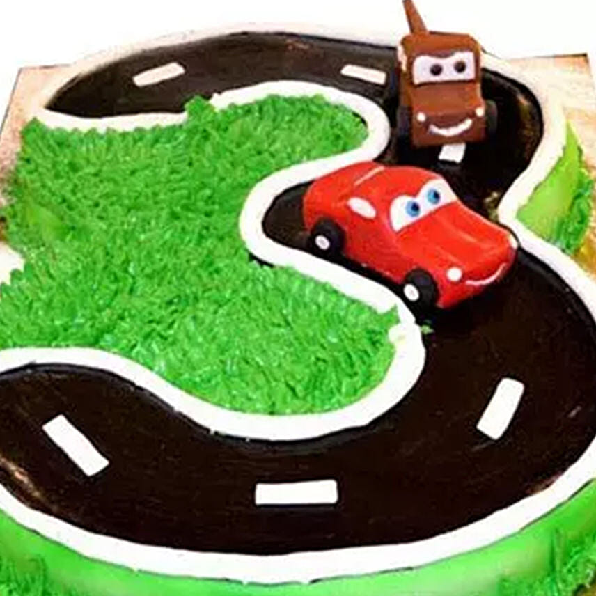 Online Mcqueen Number Cake Marble Gift Delivery in UAE - FNP