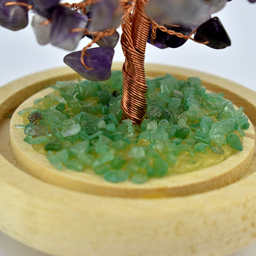 Online Purple Gemstones Wish Tree in Dome Gift Delivery in UAE - FNP