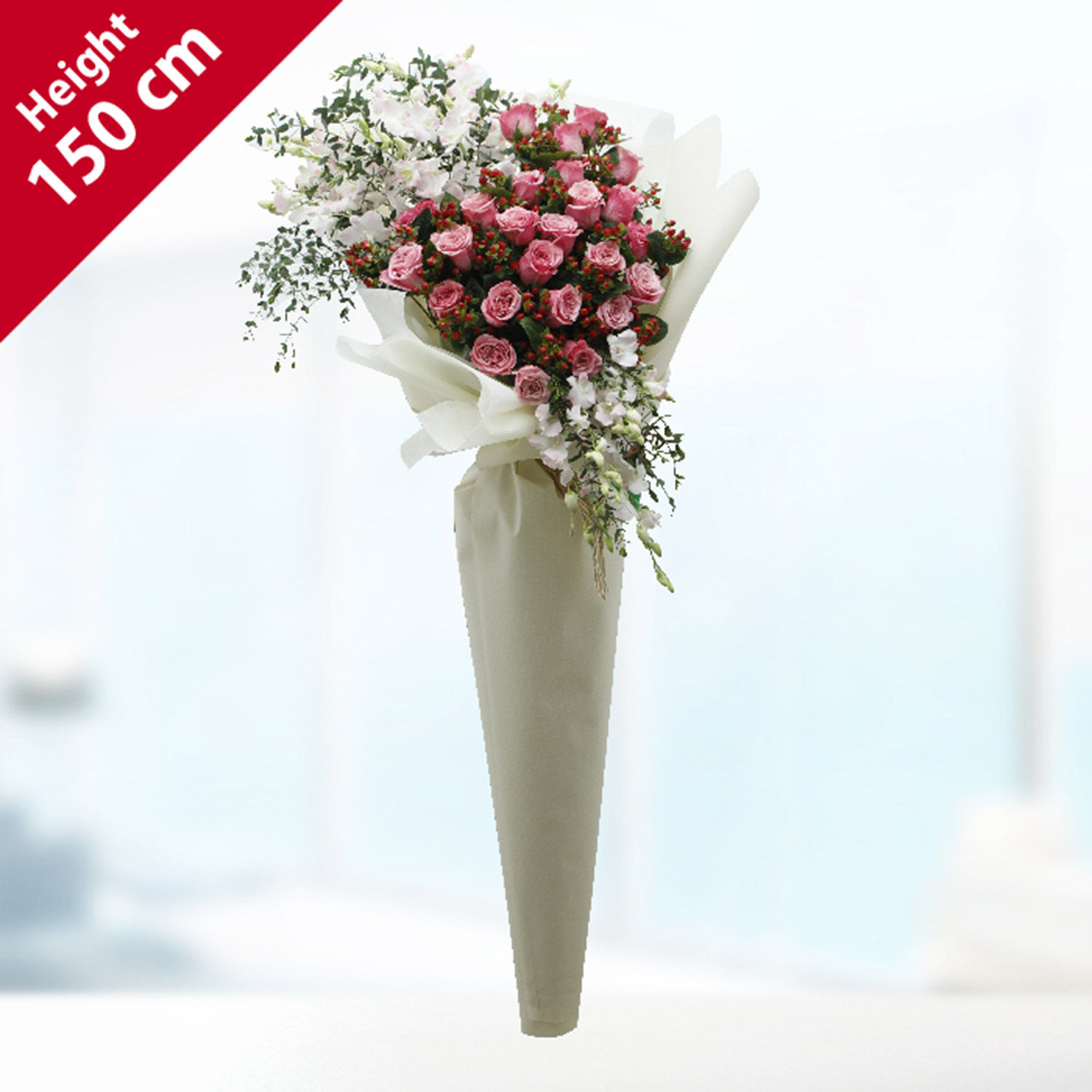 Online Pink Roses Bouquet- Deluxe Gift Delivery in Qatar - Ferns N Petals