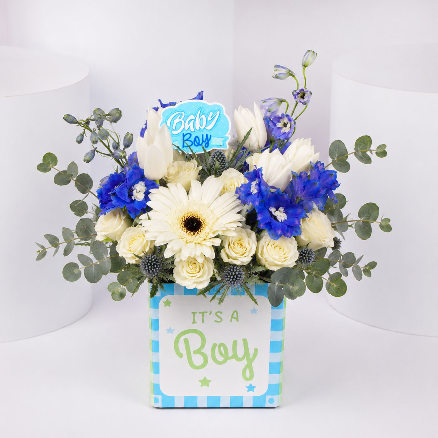 Online It's A Boy Flower Vase Gift Delivery in UAE - FNP