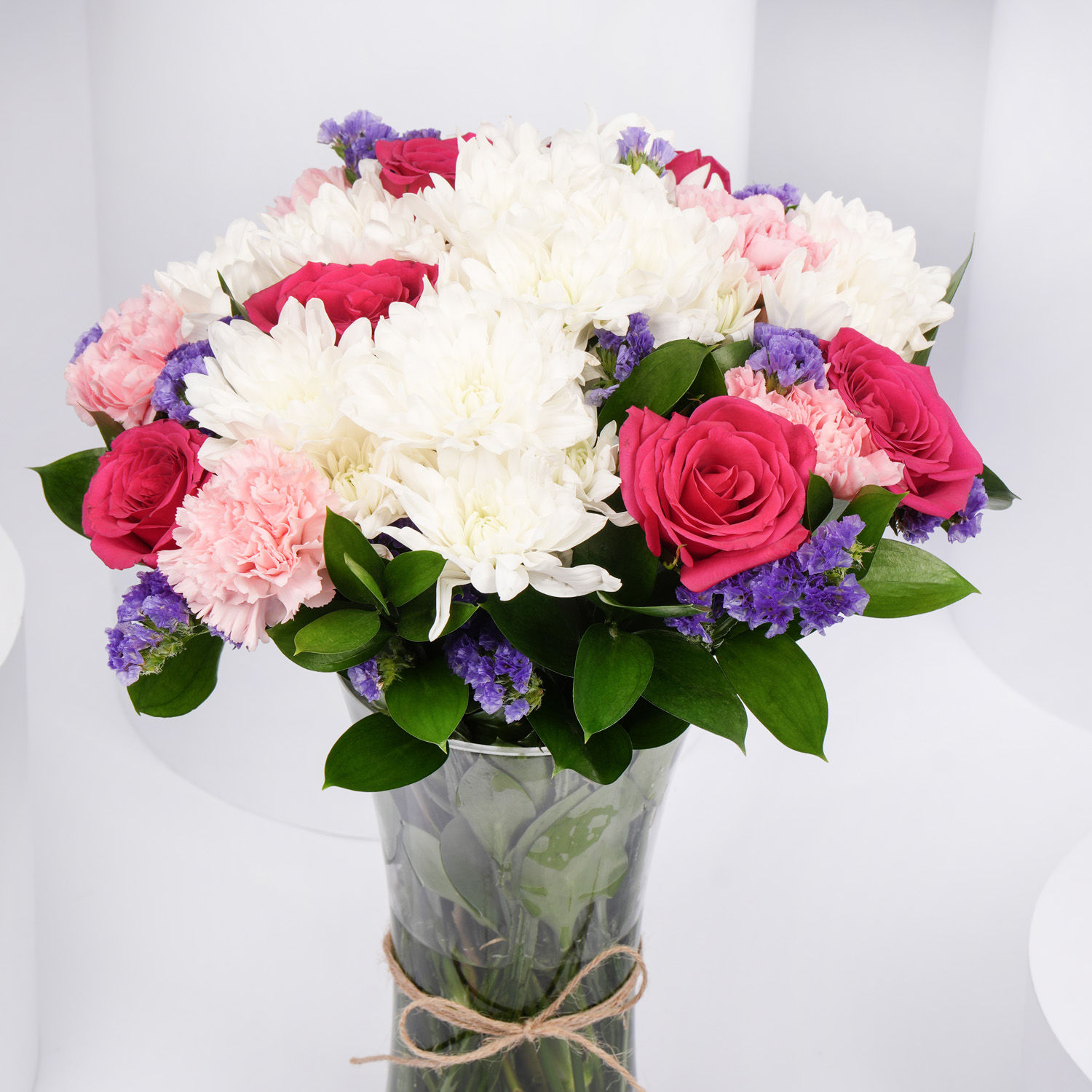 Online White and Pink Flower Vase Gift Delivery in UAE - Ferns N Petals
