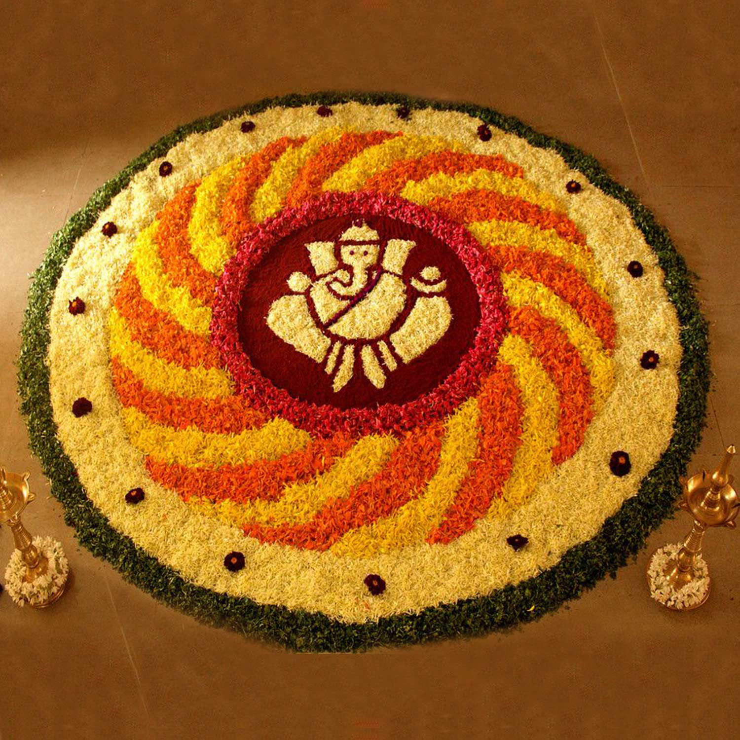 Online Ganesha Flower Petals Rangoli Gift Delivery in UAE - FNP