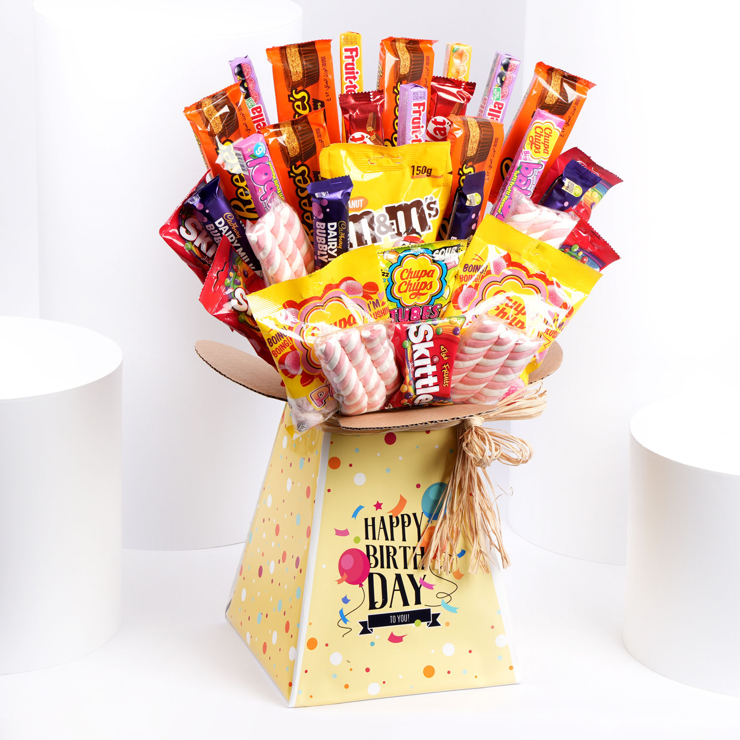 Online Colorful Birthday Wishes Treats Box Gift Delivery in UAE - FNP