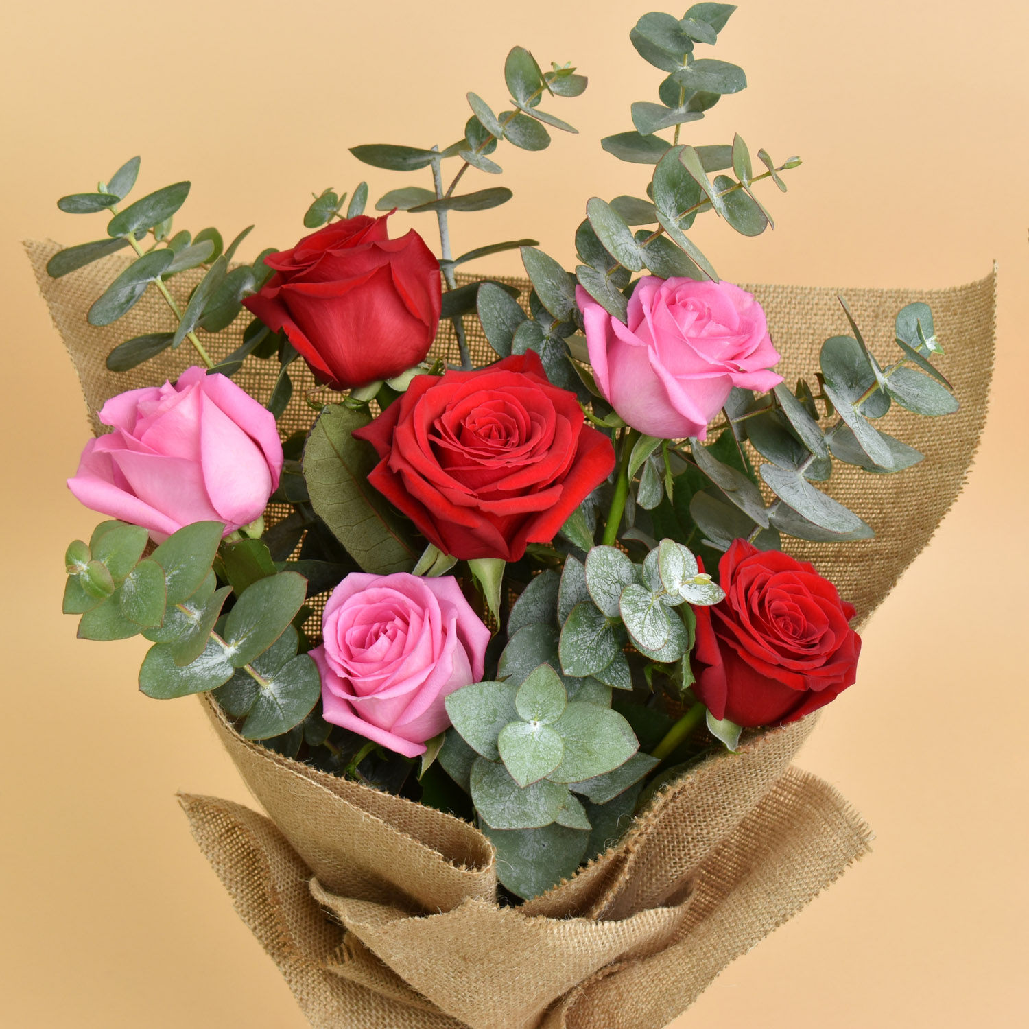 Online 3 Pink 3 Red Roses Valentine Bouquet Gift Delivery in UAE - FNP